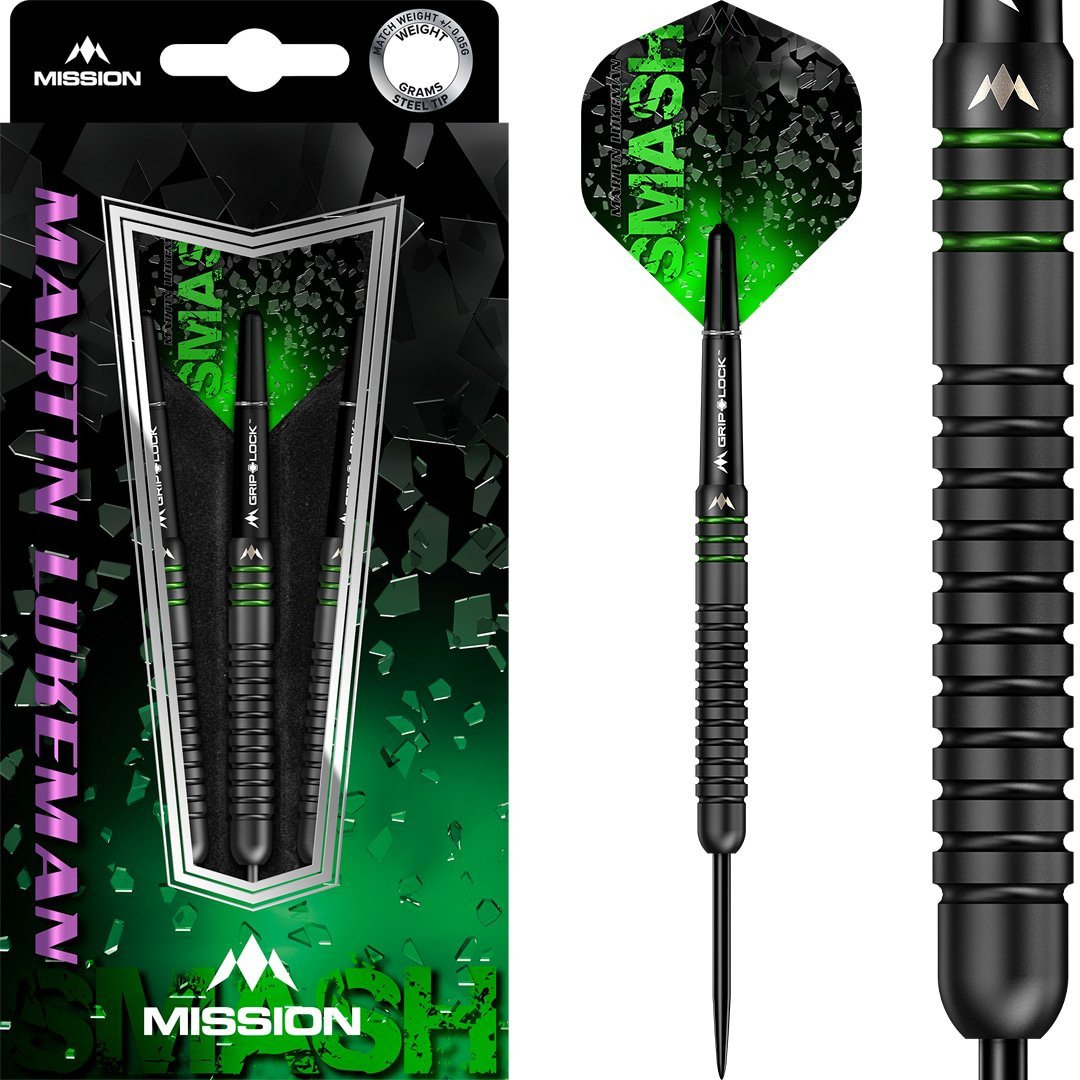 Mission Martin Lukeman Smash Black 90% 25g Dartpiler – Dartklubben